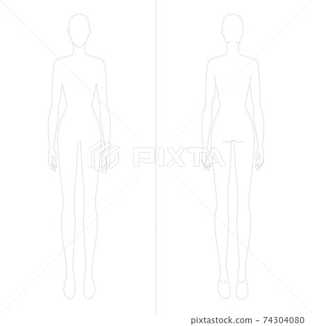 Fashion template of standing women. - Stock Illustration [74304080] - PIXTA