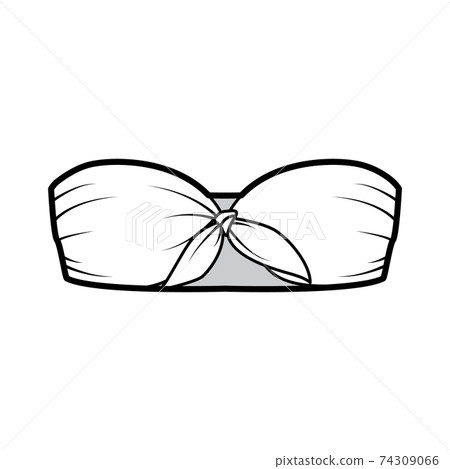 Bandeau tube top technical fashion illustration... - Stock Illustration ...