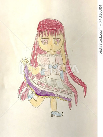 Princess children's drawings elementary school... - Stock Illustration ...