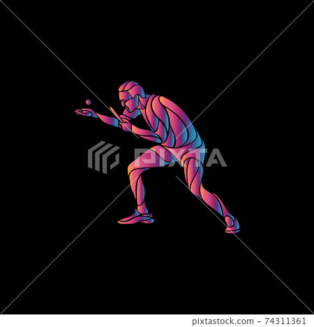 Table tennis sport. Ping pong abstract colorful... - Stock Illustration ...