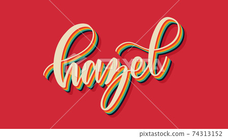 Hazel Name Vector Retro Colored Theme With Shadows - Stock Illustration ...