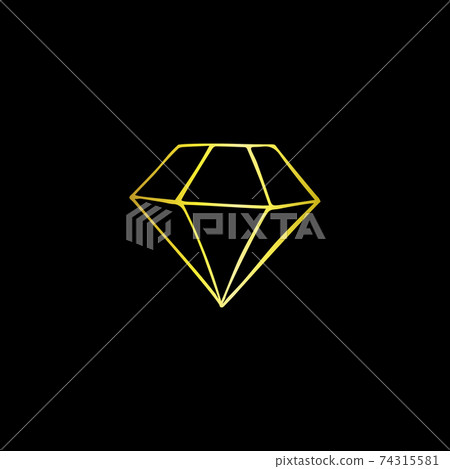 Vector gold hand drawn doodle sketch diamond - Stock Illustration ...