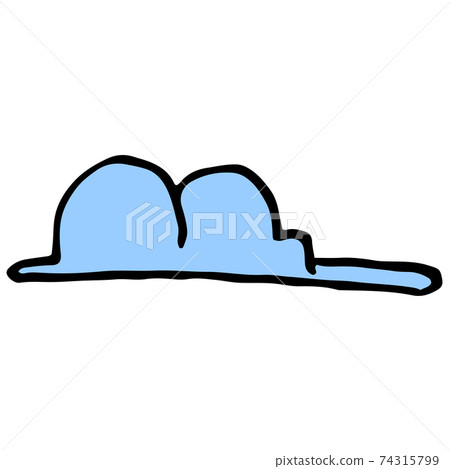 blue cloud drawing of a doodle - Stock Illustration [74315799] - PIXTA