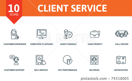Client Service icon set. Collection contain... - Stock Illustration ...