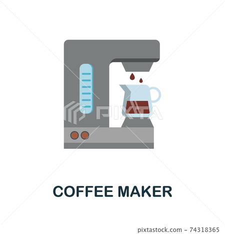 Coffee Maker flat icon. Color simple element... - Stock Illustration ...
