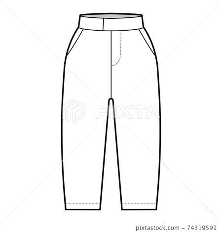 Short capri pants technical fashion... - Stock Illustration [74319591 ...