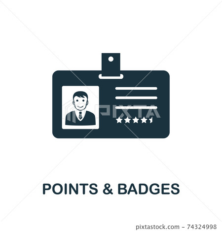Points and Badges vector icon symbol. Creative... - Stock Illustration ...