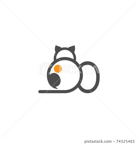 Cat icon logo with letter O template design vector - Stock Illustration ...
