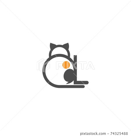 Cat icon logo with letter L template design vector - Stock Illustration ...