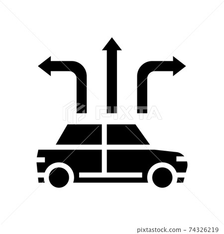car directions glyph icon vector illustration - Stock Illustration ...