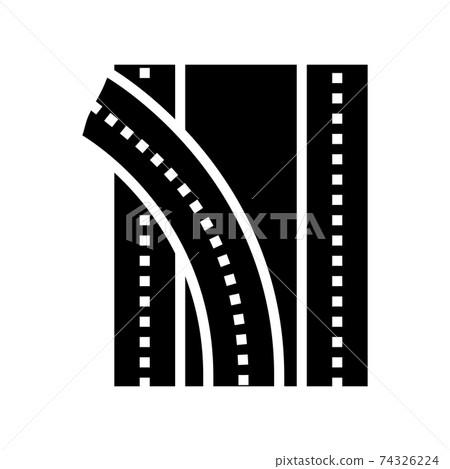 road multilevel interchange glyph icon vector... - Stock Illustration ...