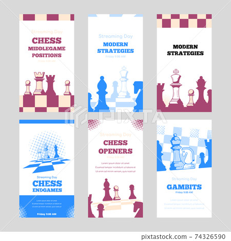 Modern Trendy Story Templates for Chess Streaming - Stock Illustration ...