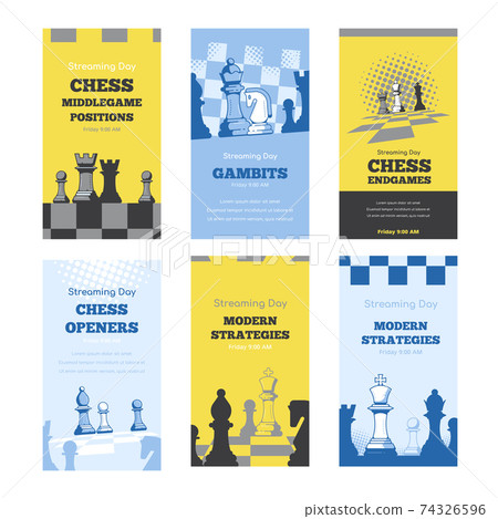 Modern Trendy Story Templates for Chess Streaming - Stock Illustration ...