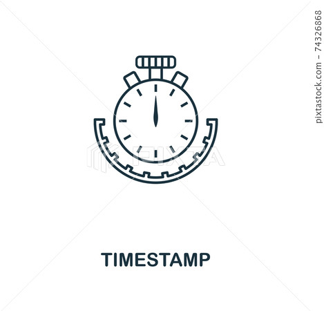 Timestamp outline icon. Monochrome style design... - Stock Illustration ...