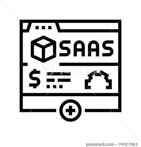 saas subscription line icon vector illustration - Stock Illustration ...