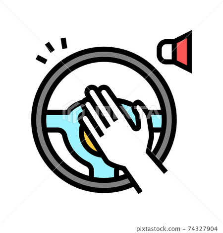 driver honking color icon vector illustration - Stock Illustration ...