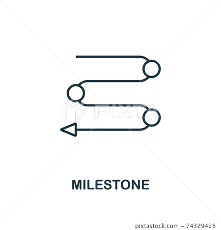 Milestone icon. Line style element from... - Stock Illustration ...