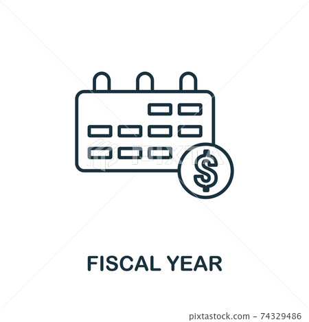 Fiscal Year icon outline style. Thin line... - Stock Illustration ...