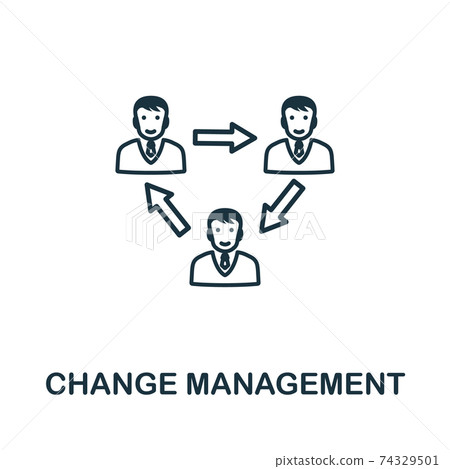 Change Management icon outline style. Thin line... - Stock Illustration ...