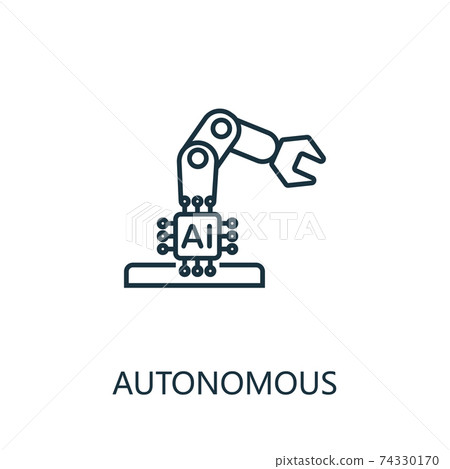Autonomous thin line icon. Creative simple... - Stock Illustration ...