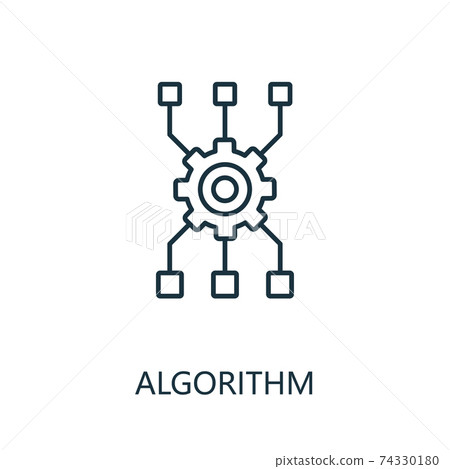 Algorithm thin line icon. Creative simple... - Stock Illustration ...