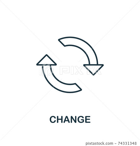 Change line icon. Simple element from digital... - Stock Illustration ...