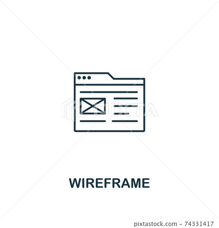 Wireframe icon. Thin outline style design from... - Stock Illustration ...