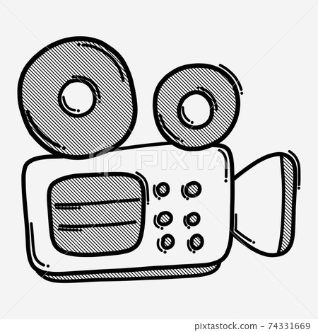 camera and video doodle vector icon. Drawing... - Stock Illustration ...
