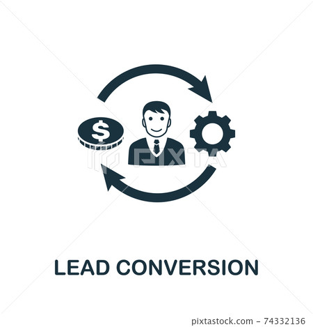 Lead Conversion vector icon symbol. Creative... - Stock Illustration ...
