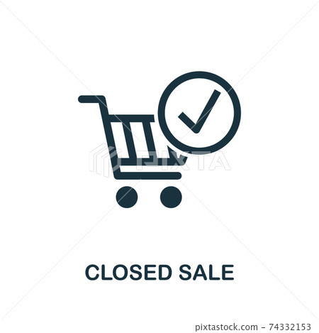 Closed Sale vector icon symbol. Creative sign... - Stock Illustration ...