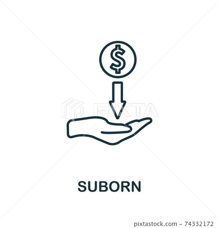 Suborn icon. Thin outline style design from... - Stock Illustration ...