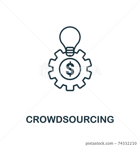Crowdsourcing outline icon. Thin line concept... - Stock Illustration ...