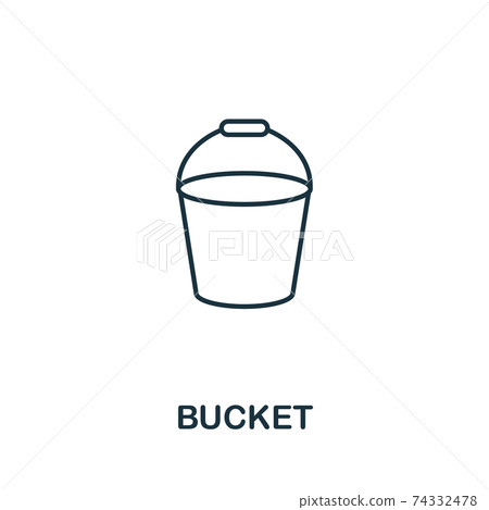 Bucket line icon. Thin style element from... - Stock Illustration ...