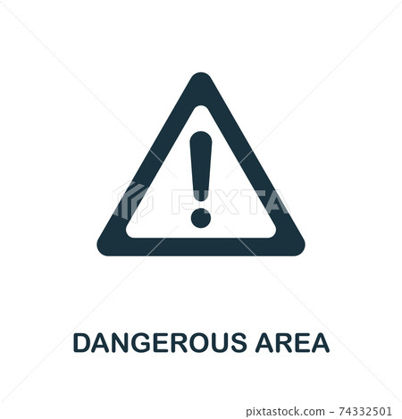 Dangerous Area vector icon symbol. Creative... - Stock Illustration ...