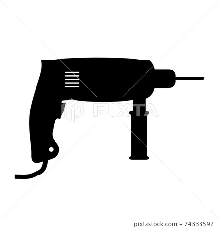 Hammer drill icon on white. - Stock Illustration [74333592] - PIXTA