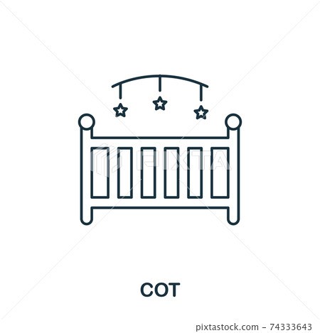 Cot icon outline style. Creative thin design... - Stock Illustration ...