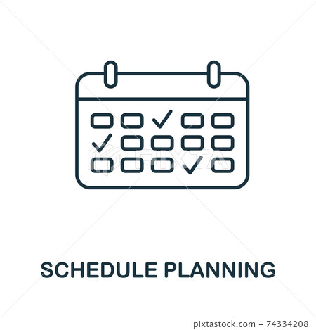 Schedule Planning outline icon. Thin line... - Stock Illustration ...