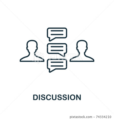 Discussion outline icon. Thin line concept... - Stock Illustration ...