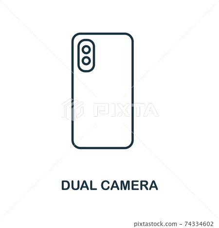 Dual Camera icon. Monochrome style design from... - Stock Illustration ...