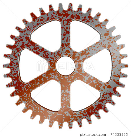 Real-style vector illustration of gears (rust /... - Stock Illustration ...