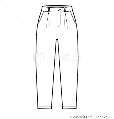 Capri pants technical fashion illustration with... - Stock Illustration ...
