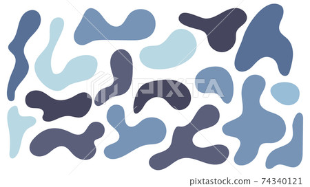 Blue irregular blob, set of abstract organic... - Stock Illustration ...