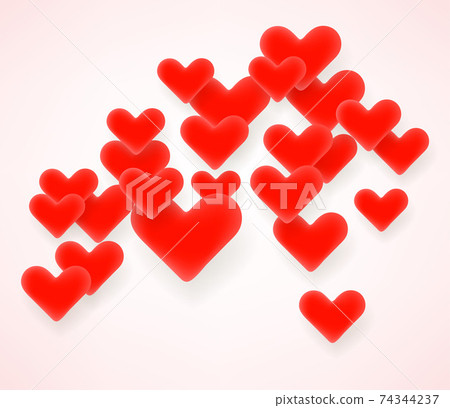 Comic style Valentines Day vector card. Red hearts - Stock Illustration ...
