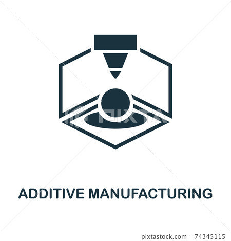 Additive Manufacturing icon. Monochrome style... - Stock Illustration ...