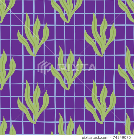 Bright ocean flora seamless pattern with hand... - Stock Illustration ...