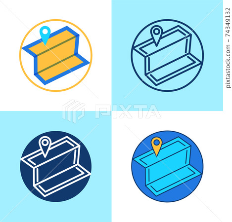 Local SEO icon set in flat and line style - Stock Illustration ...