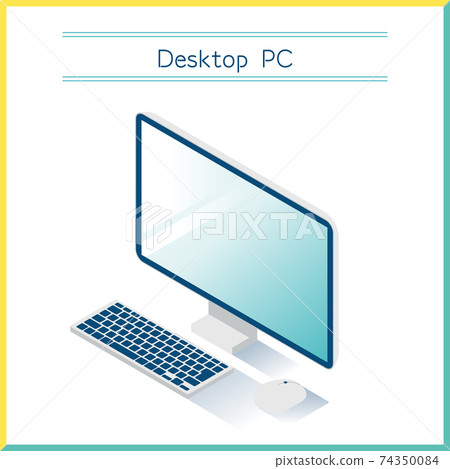 Simple vector illustration of desktop computer - Stock Illustration ...