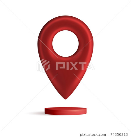 Red map pointer isolated on white background....-插圖素材 [74350213] - PIXTA圖庫