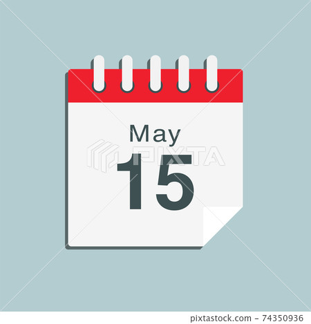 Icon day date 15 May, template calendar page - Stock Illustration ...