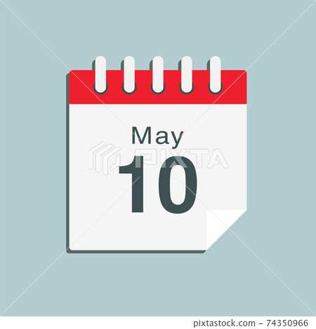 Icon day date 10 May, template calendar page - Stock Illustration ...